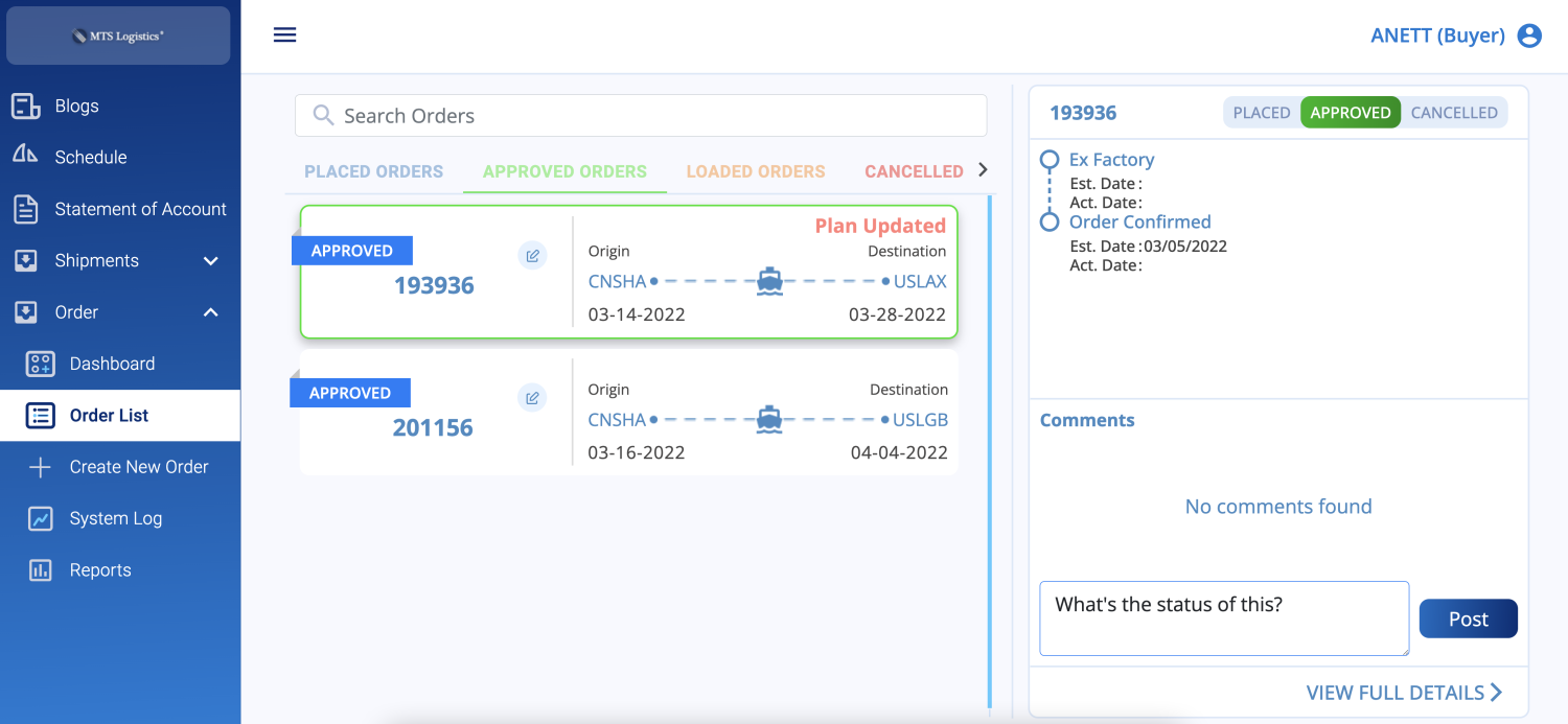 MTS Logistics Supply Chain Suite - MTS Logistics